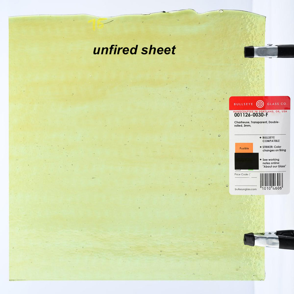 Large Sheet Glass - 1126 Chartreuse* - Transparent – Weisser Glass Studio